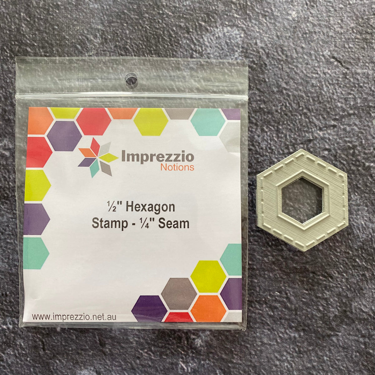 1/2 inch Hexagon Stamp — The Next Stitch