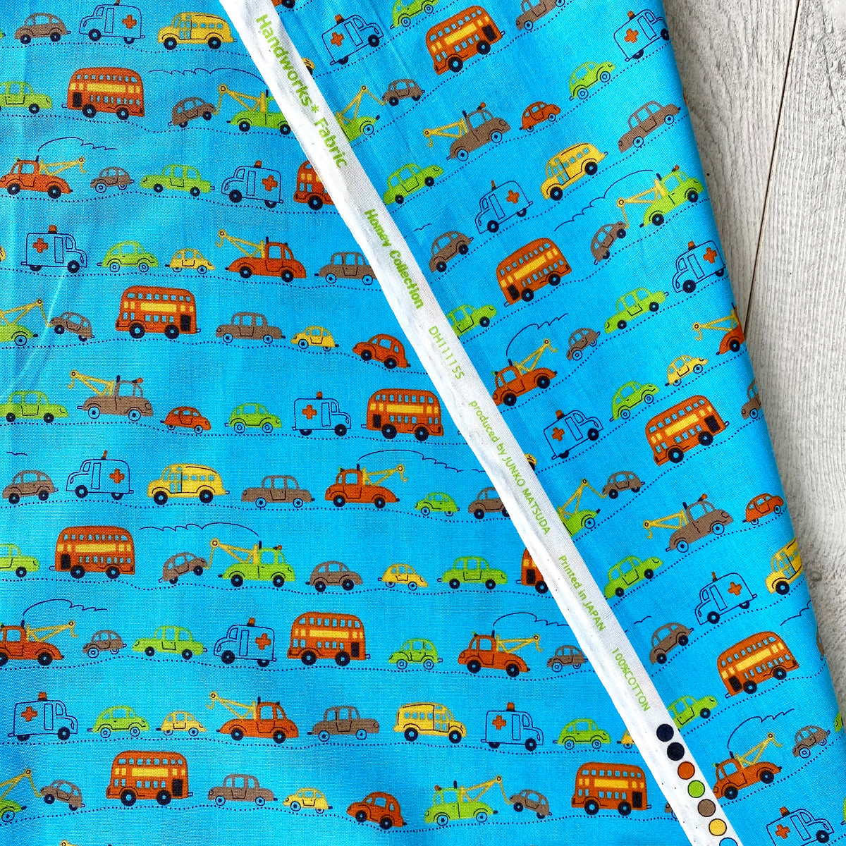 Handworks - Junko Matsuda - Cars on blue — The Next Stitch