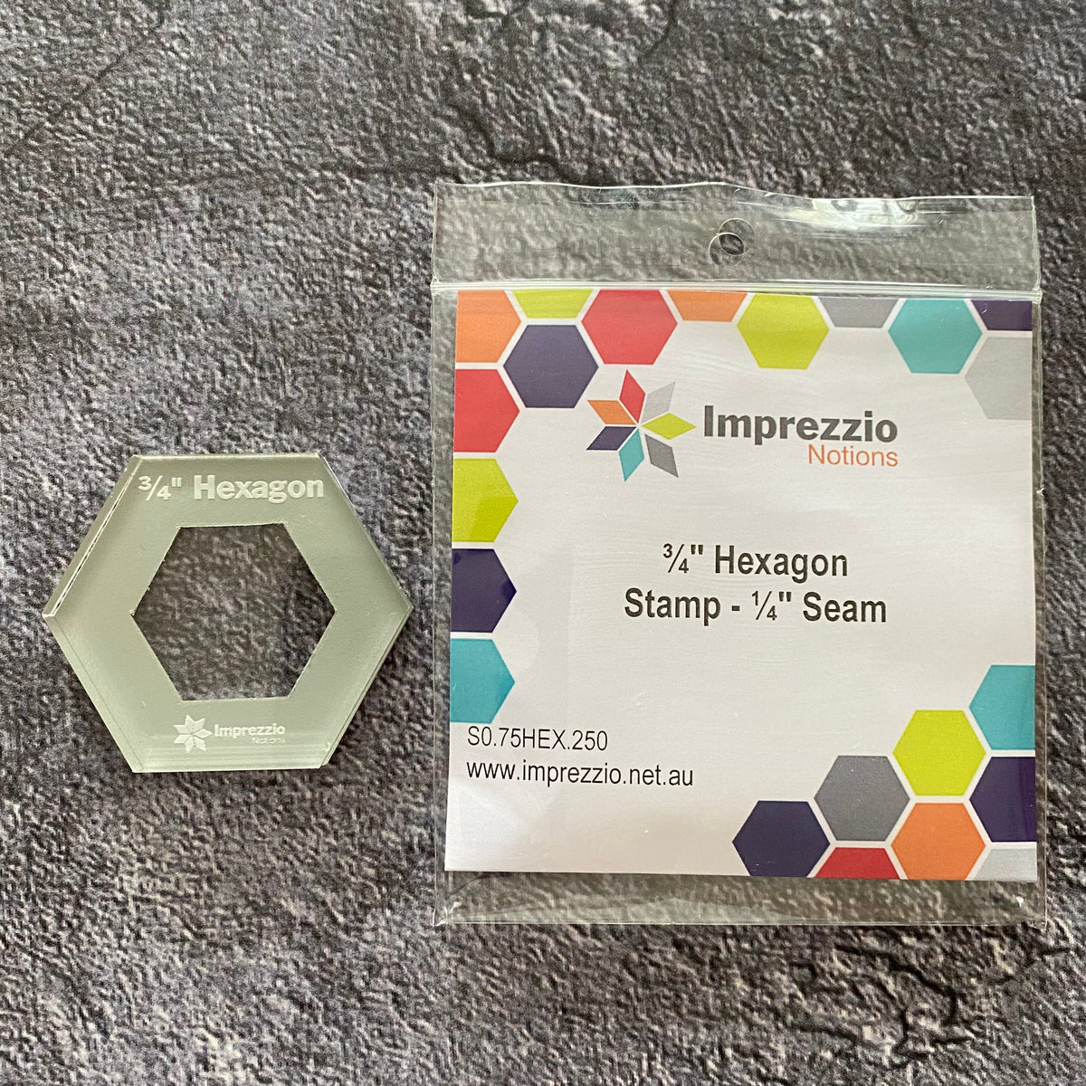 3/4 inch Hexagon Stamp — The Next Stitch